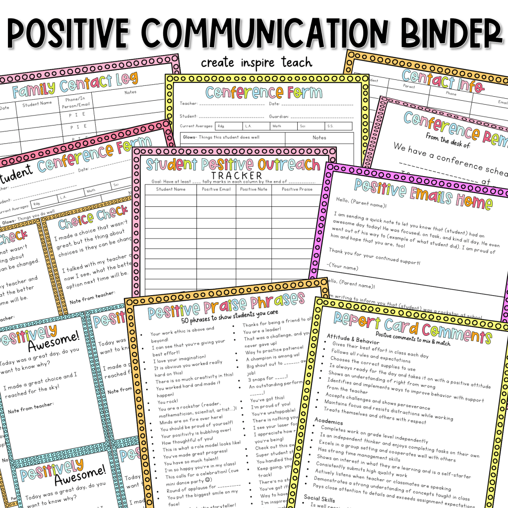 Positive Communication with Parents Made Easy - Create Inspire Teach